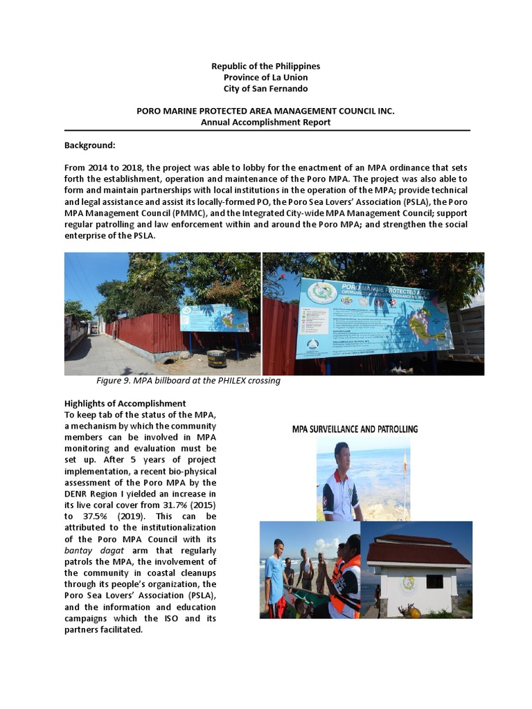 2019 PMPA Accomplishment Report | PDF | Business | Nature