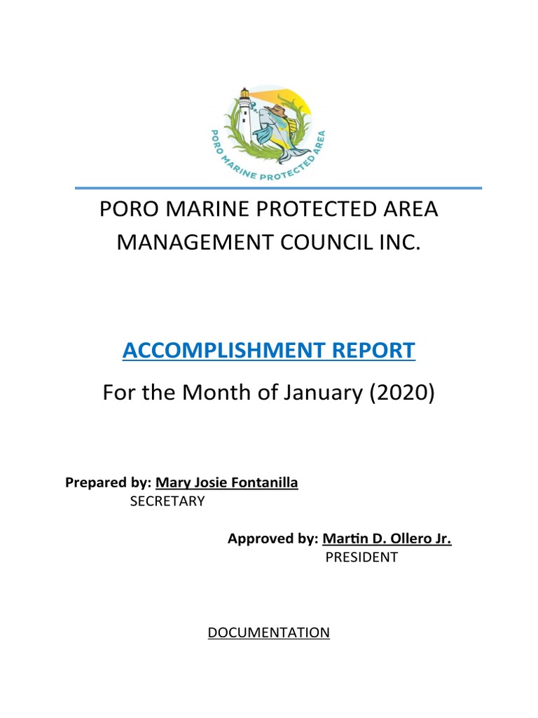 Poro Marine Protected Area Management Council Inc.: Accomplishment ...