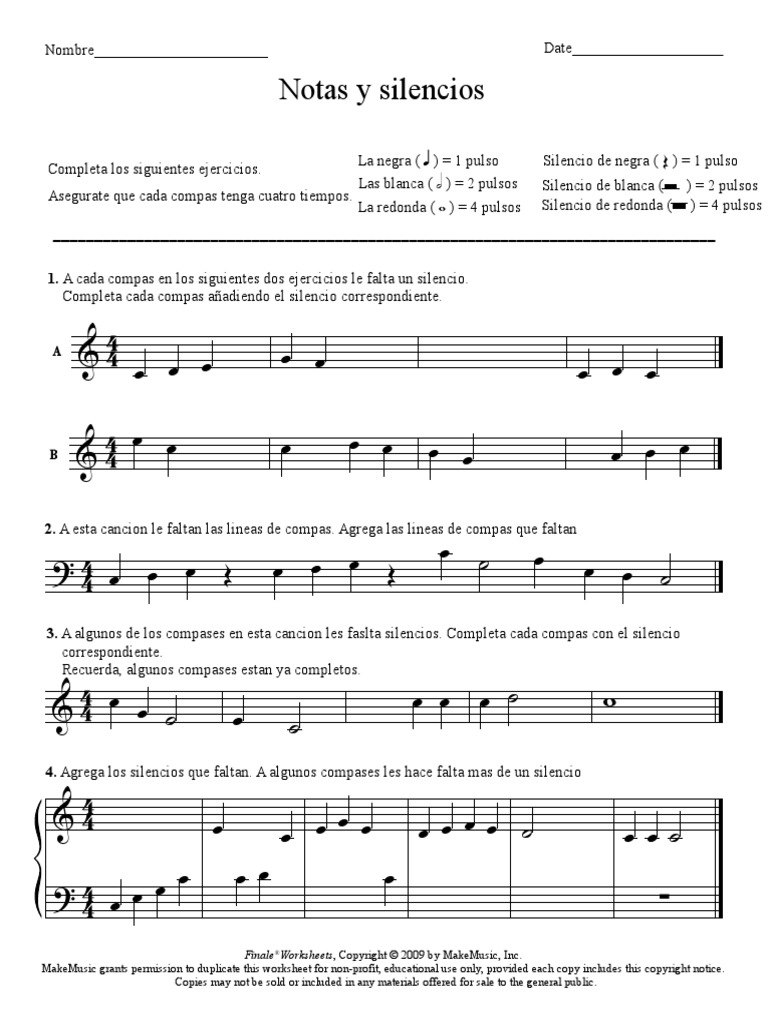 0010 Notas y Silencios | PDF | Ritmo y medidor | Música clásica