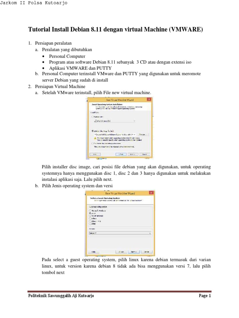 Tutorial Install Debian Pada VMware | PDF