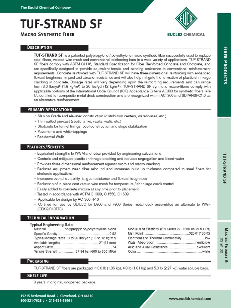Tuf Strand SF Polipropileno PDF | PDF | Concrete | Building Engineering Tuf Strand SF Polipropileno PDF | PDF | Concrete | Building Engineering