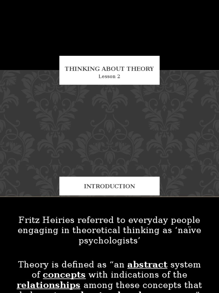 Lesson 2 Thinking About Theory | PDF | Theory | Paradigm