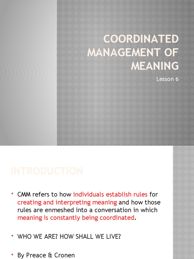 Understanding Coordinated Meaning in CMM | PDF | Psychological Concepts ...