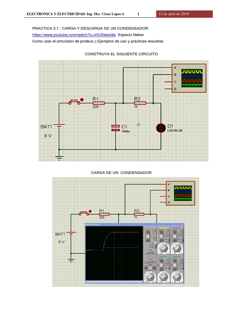 PRACTICA 3.1 PROTEUS Condensador | PDF