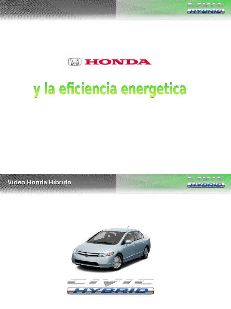 Presentacion Honda Hibrido Pdf Vehículo Híbrido Honda