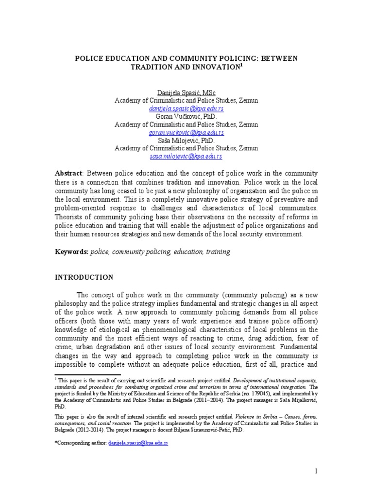 Police Education and Community Policing | PDF | Community Policing | Police