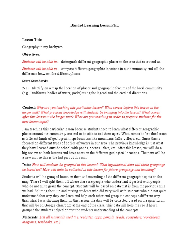 Blended Learning Lesson Plan | PDF | Differentiated Instruction ...