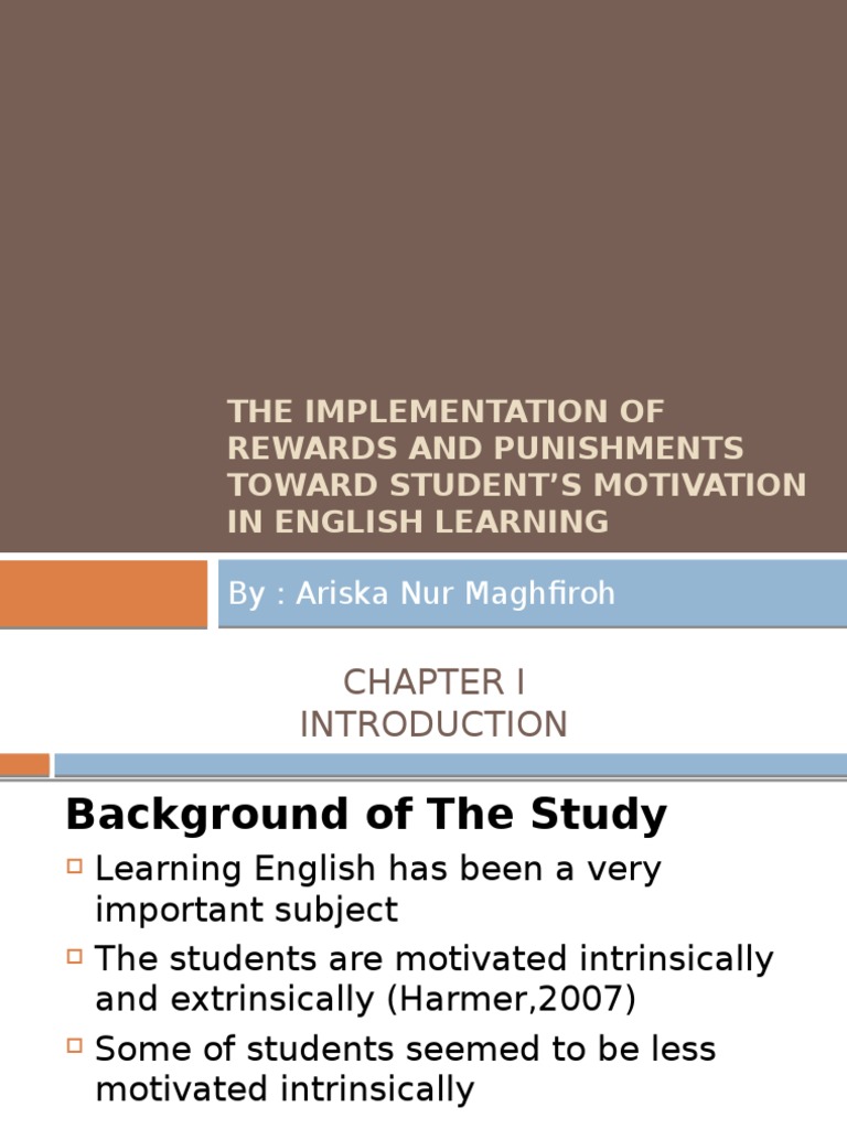 Rewards and Punishments in English Learning | PDF | Motivation ...