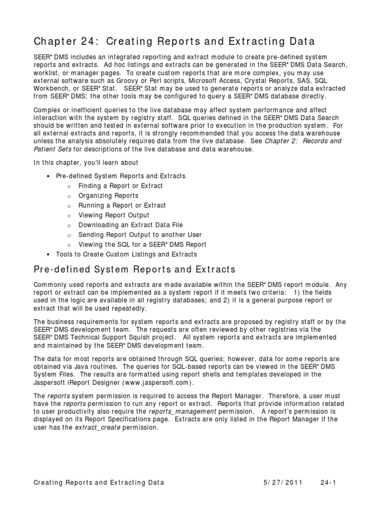 Chap24 Reports Final PDF | PDF | Comma Separated Values | Databases