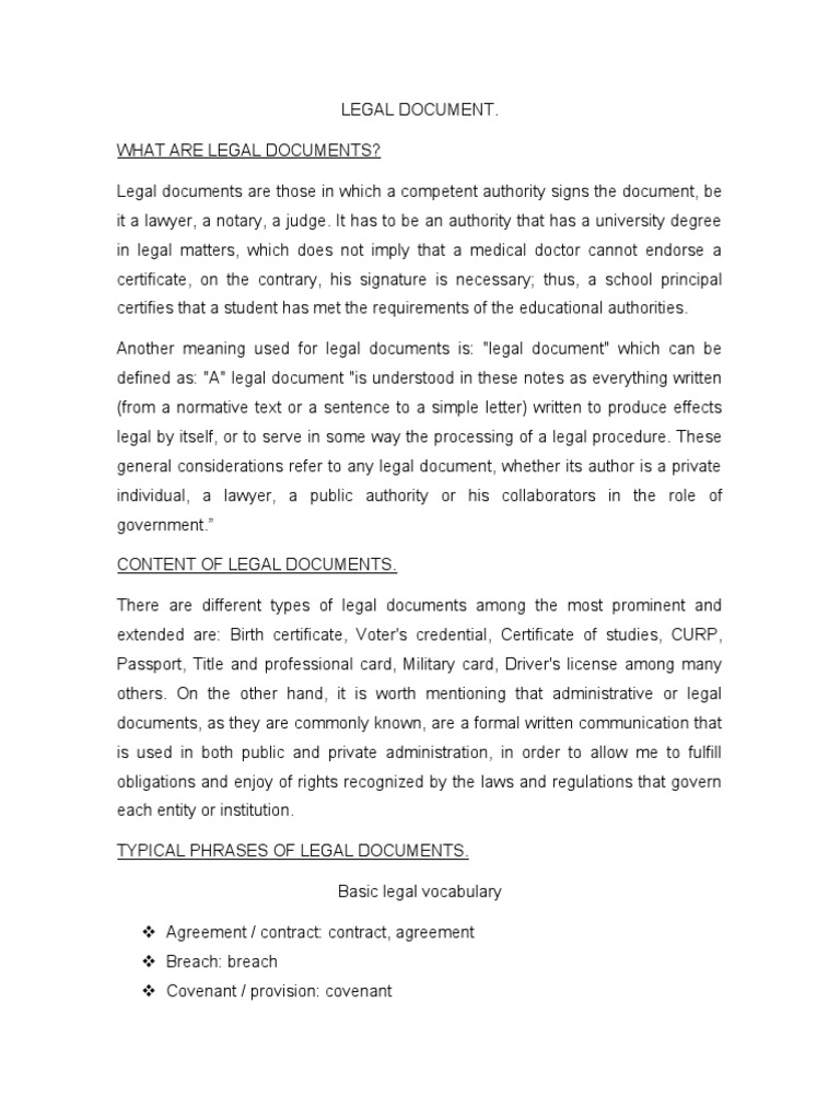 Legal Documents Explained | PDF | Legal Instrument | Witness