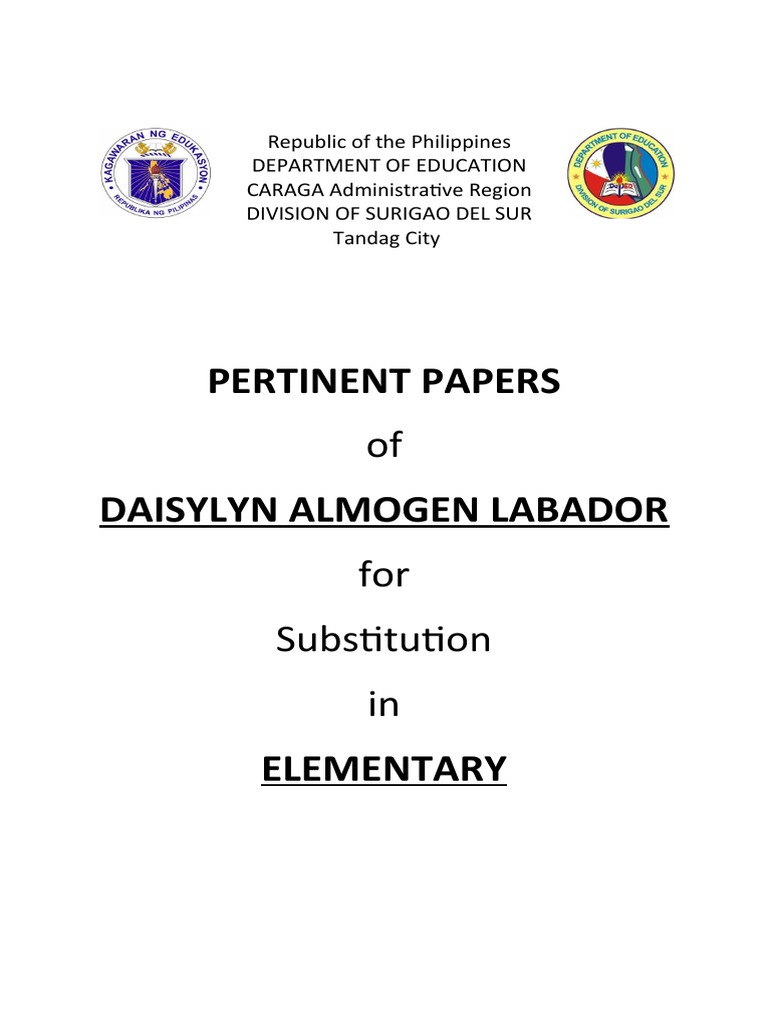 Cover Page For Substitution DEPED | PDF