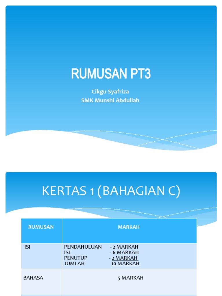 Panduan Menulis Rumusan PT3 | PDF