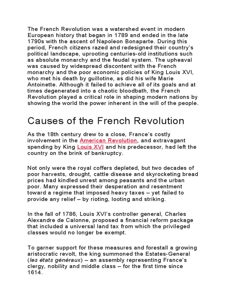 French Revolution Its Causes | PDF | French Revolution | France