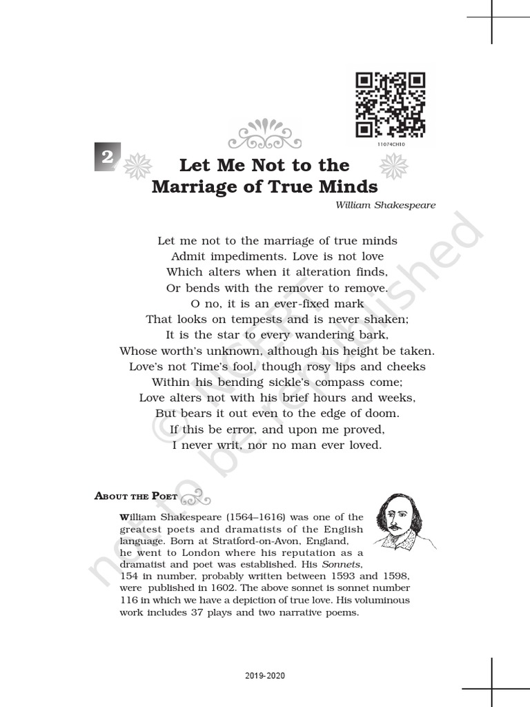 An Analysis of William Shakespeare's Sonnet 116 "Let Me Not to the ...
