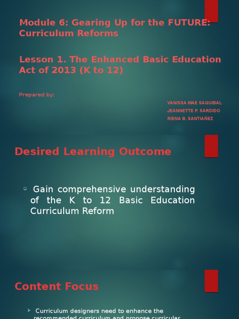 DPE 102 Module 6 Lesson 1 | PDF | Curriculum | Science