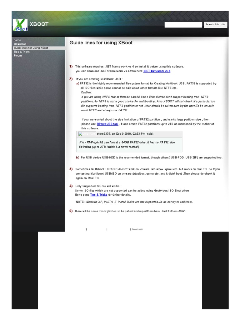 Guide Lines For Using XBoot - XBOOT | PDF | Computing Platforms | System Software