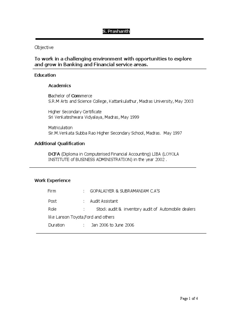 Resume Prashanth | PDF | Visa Inc. | Service Industries