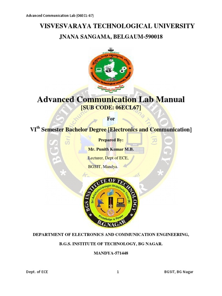 Advanced Communication Lab Manual: Visvesvaraya Technological ...