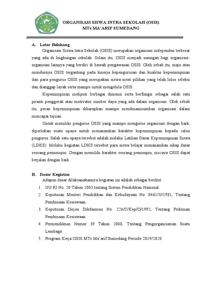 Proposal Ldks Contoh | PDF