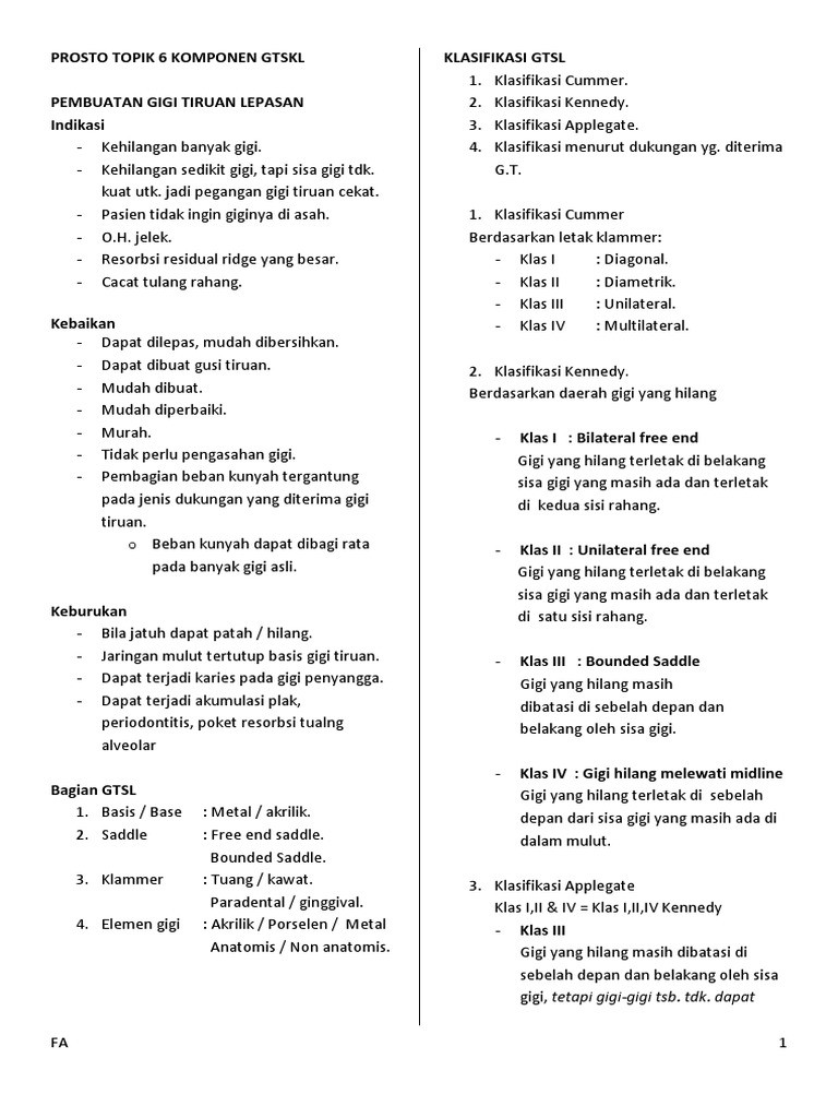 PROSTO 6 Komponen GTSKL | PDF
