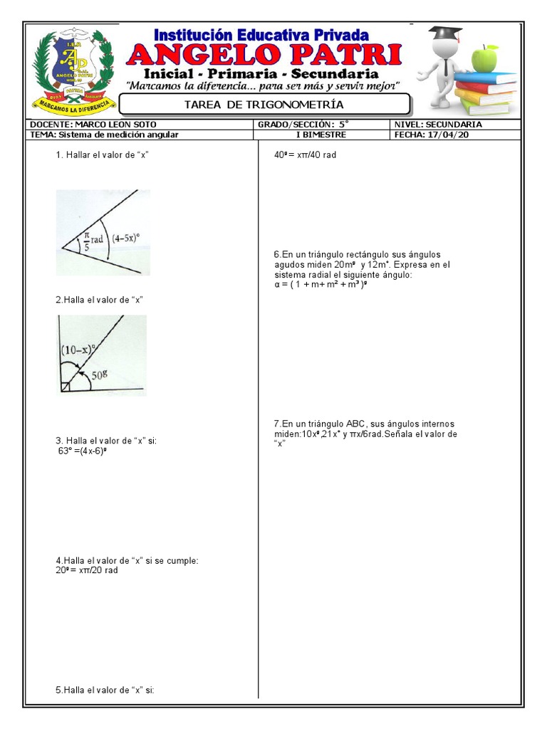 TAREA Trigo 5to Sec (CAMPOY) | PDF