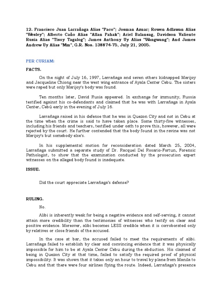 Larranaga V People | PDF | Common Law | Criminal Law