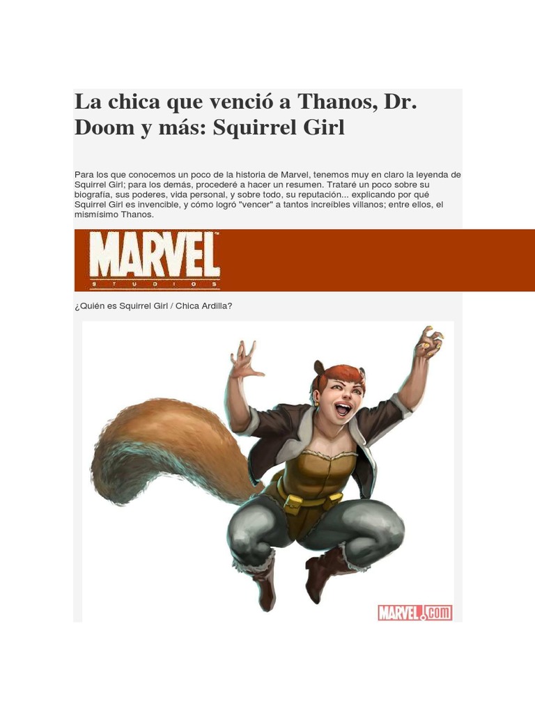 La Chica Que Venció A Thanos PDF | PDF | Ficción de superhéroes | Personajes de cómic