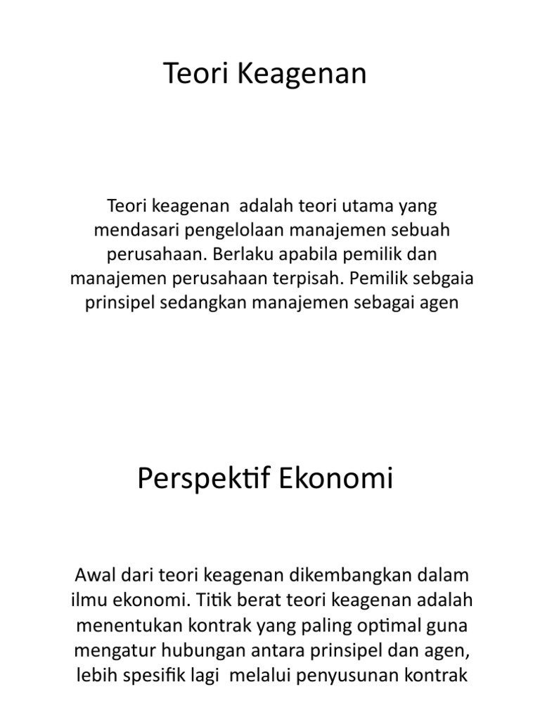 Teori Keagenan | PDF