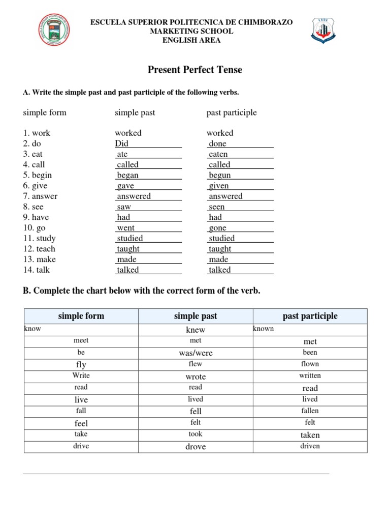 Present-Perfect - EXERCISES | PDF | Perfect (Grammar) | Syntax