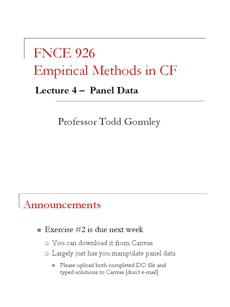 04 - Panel Data PDF | PDF | Fixed Effects Model | Ordinary Least Squares