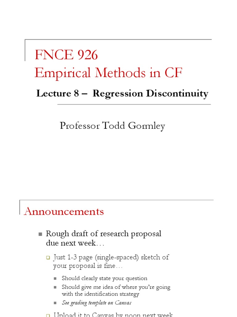08 - Regression Discontinuity PDF | PDF | Regression Analysis | Statistical Theory