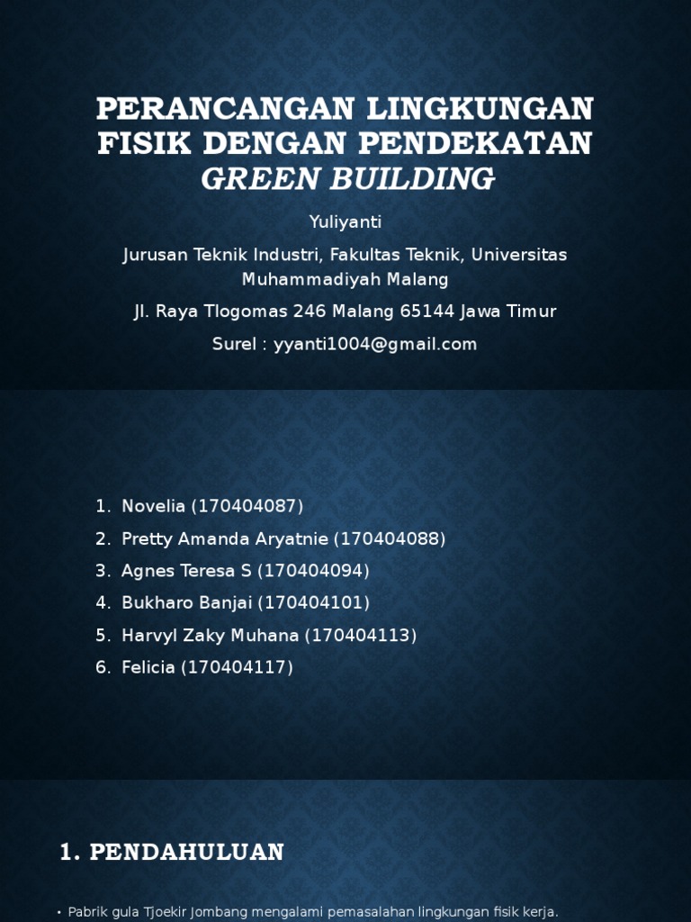 Presentasi Perancangan Lingkungan Fisik Dengan Pendekatan Green ...