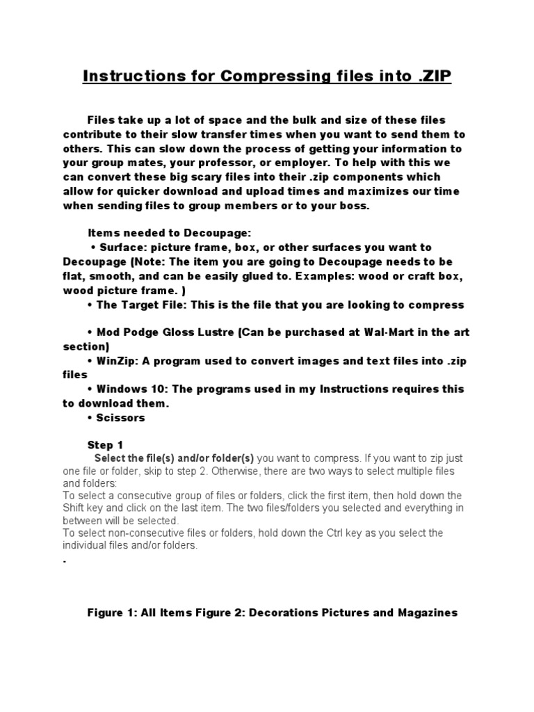 How to Compress Files into ZIP Format | PDF | Zip (File Format ...