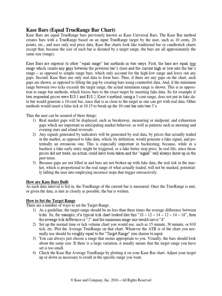 Kase Bars (Equal Truerange Bar Chart) | Download Free PDF | Business