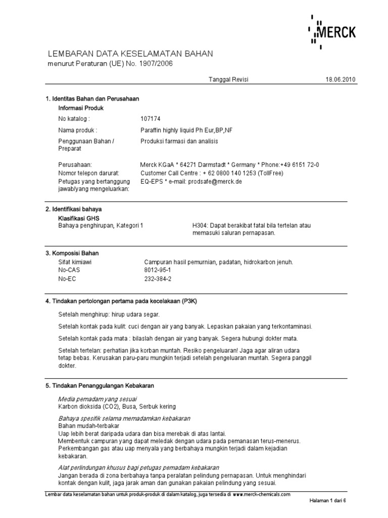 Msds Paraffin Cair PDF | PDF