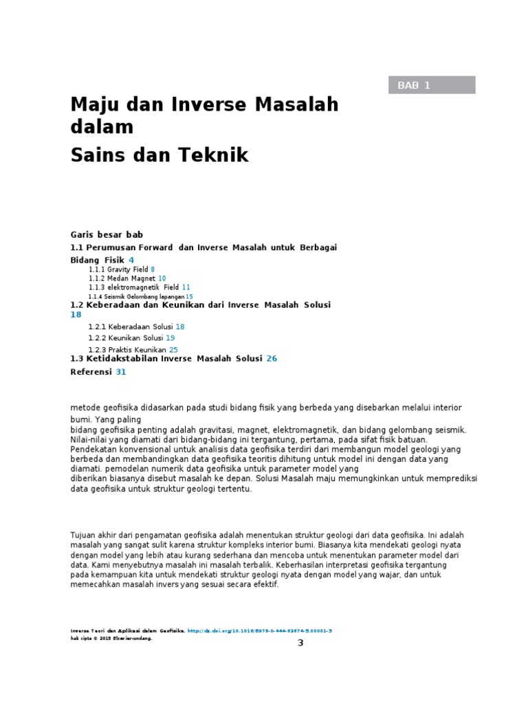 Konsep Inversi Dan Forward Modelling | PDF