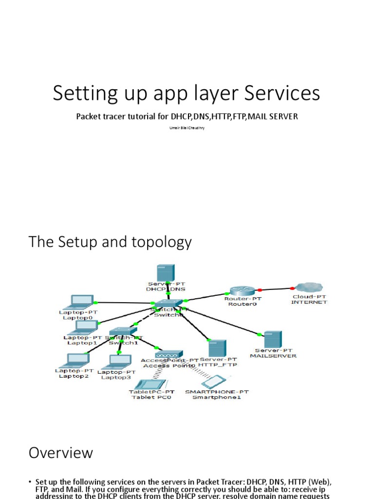 Setting Up App Layer Services: Packet Tracer Tutorial For DHCP, DNS, HTTP, FTP, MAIL SERVER ...