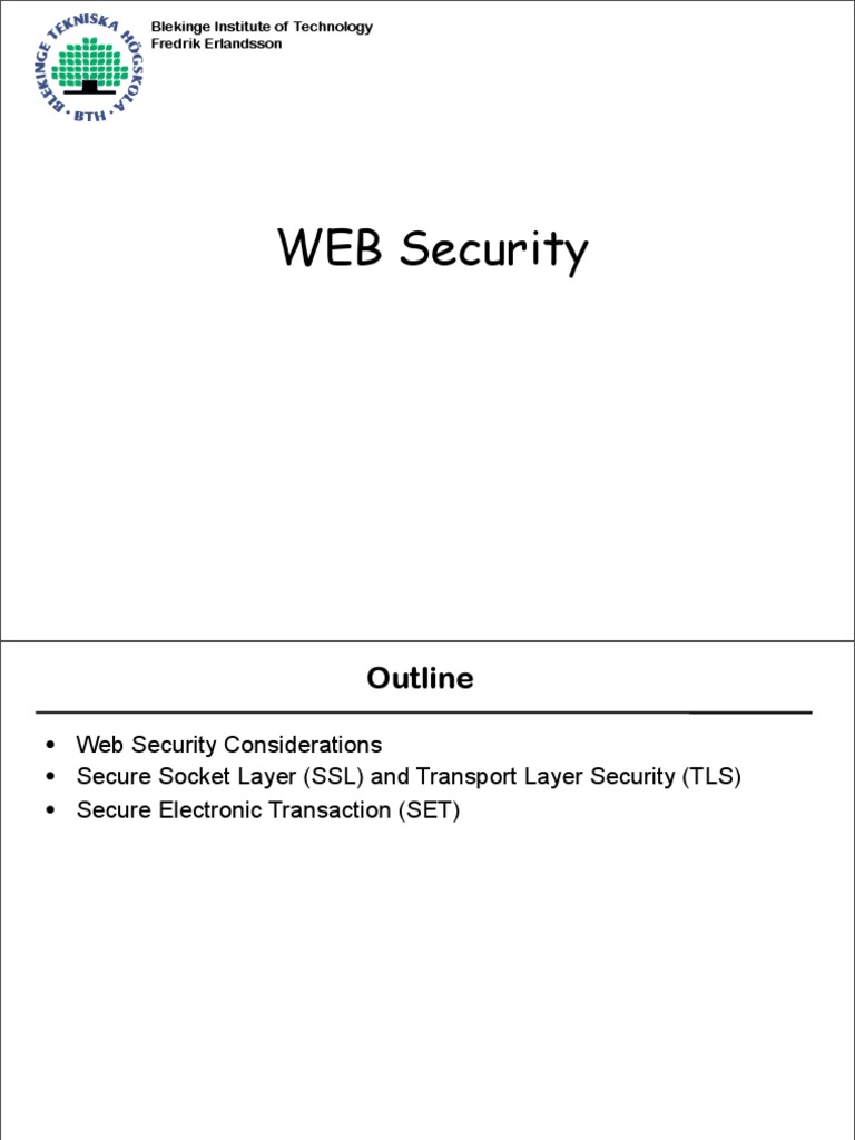 Slides-10 On Network Security | PDF | Transport Layer Security ...
