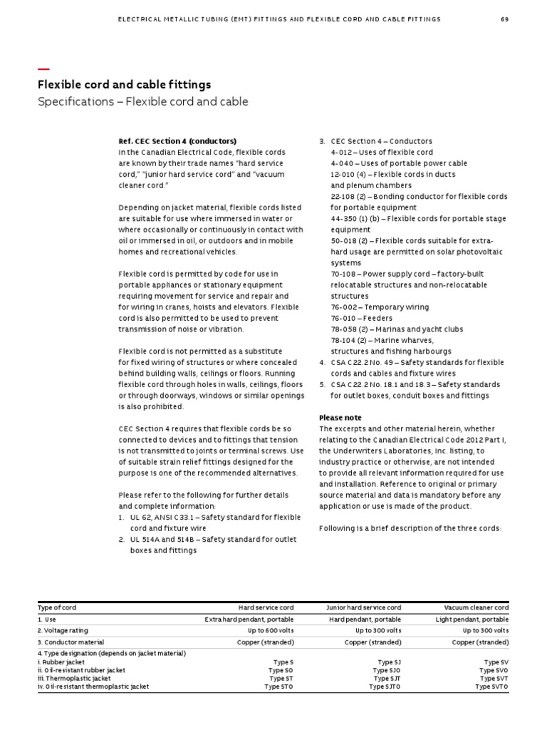 Flexible Cord and Cable Fittings PDF | PDF | Electrical Wiring ...
