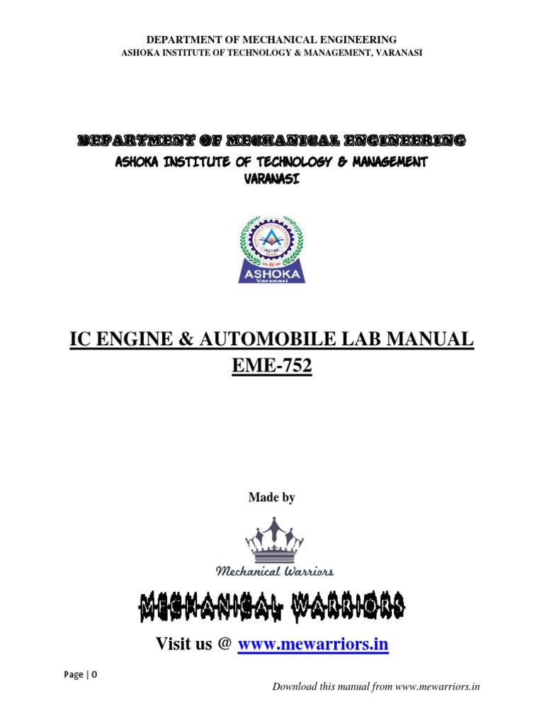 Automobile Lab Manual | PDF | Clutch | Brake