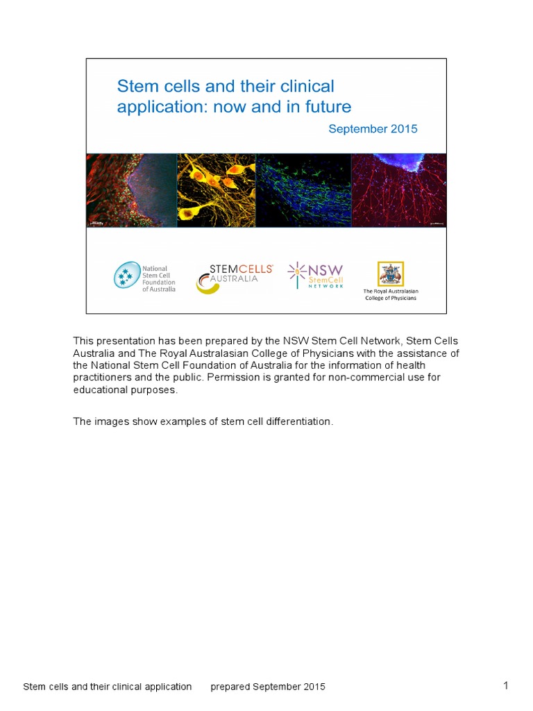 Res Stem Cell Presentation September 2015 | PDF | Embryonic Stem Cell ...