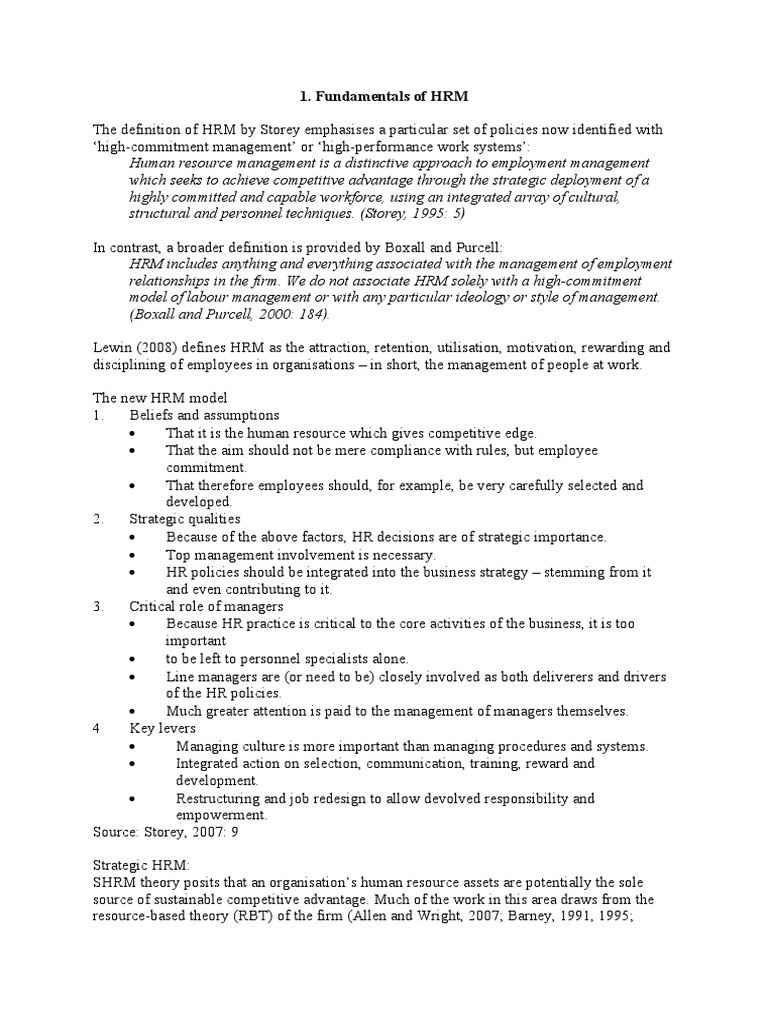 Fundamentals of HRM | PDF | Human Resource Management | Strategic ...