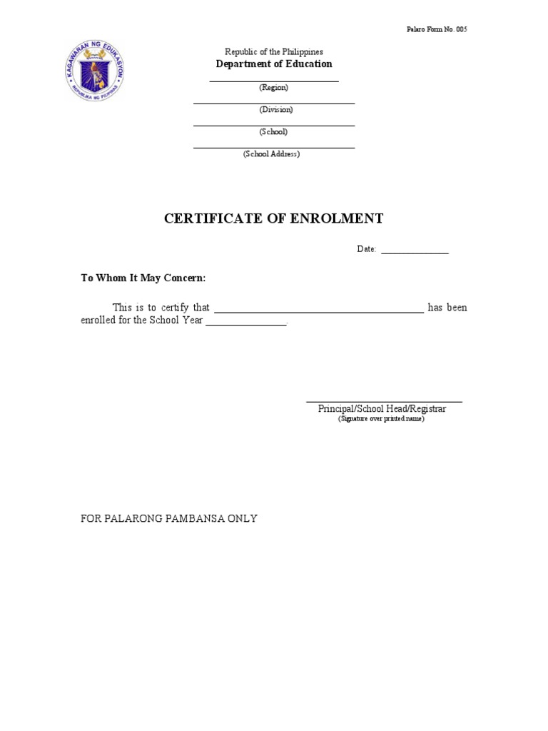 CerTificate of Enrollment | PDF