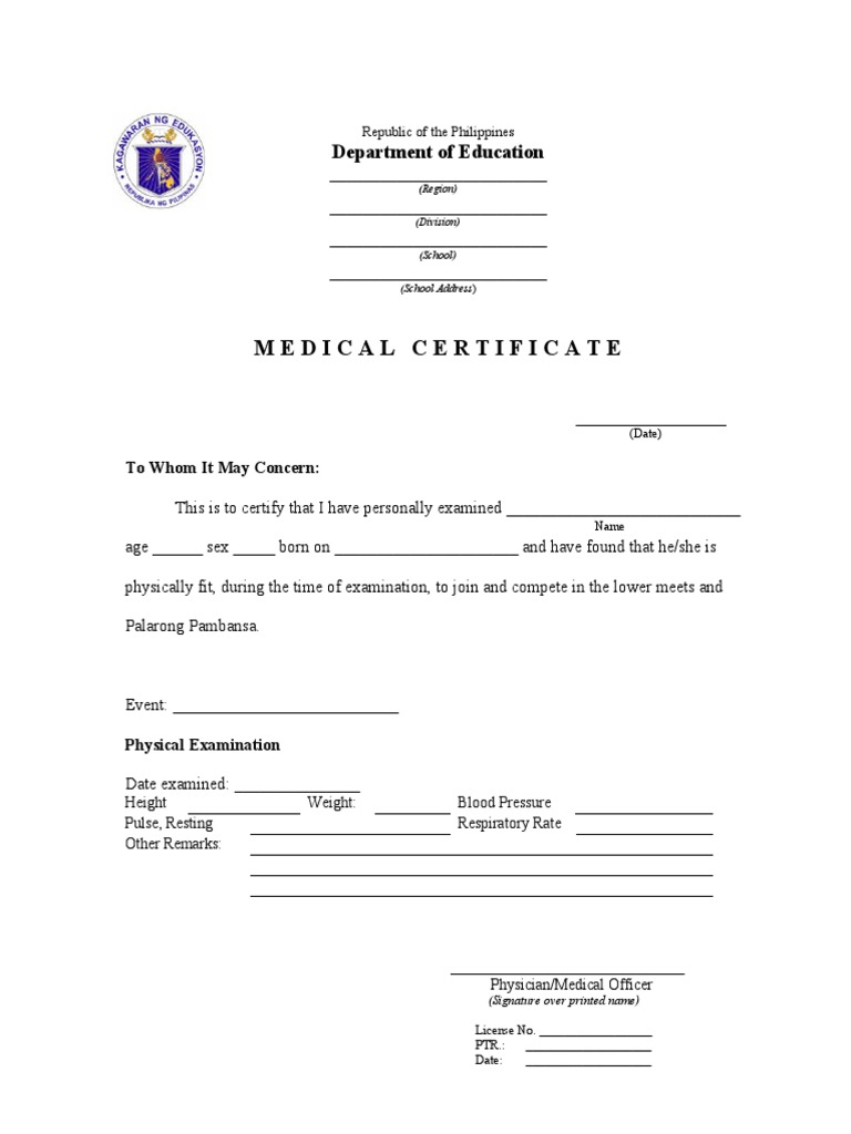 MedicalCertificate (Regular) | PDF