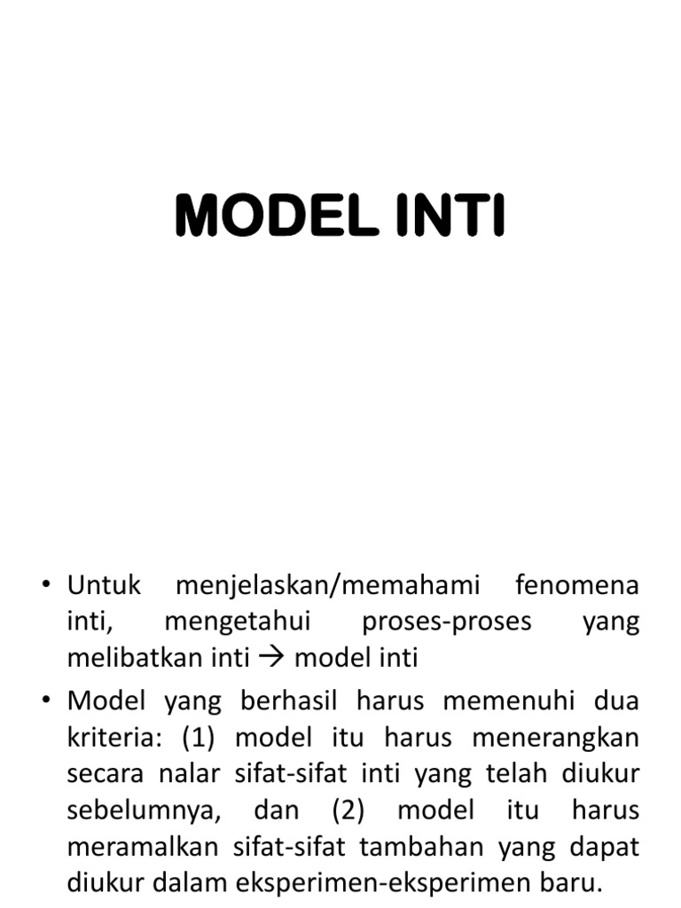 MODEL INTI Fisika Inti | PDF