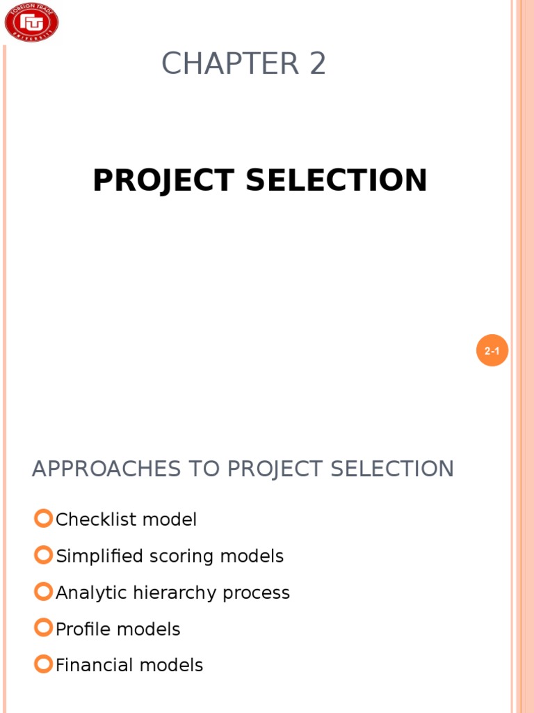 Chapter 2 - Project Selection | PDF | Net Present Value | Internal Rate Of Return