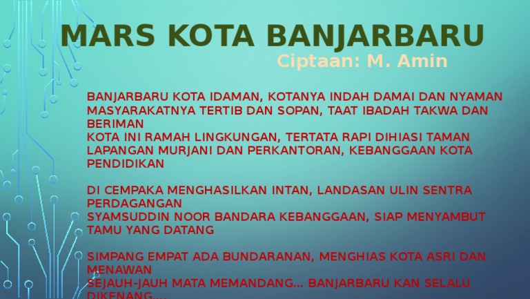 Teks Mars Banjarbaru | PDF