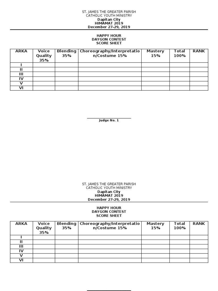 Score-Tabulation Sheet | PDF