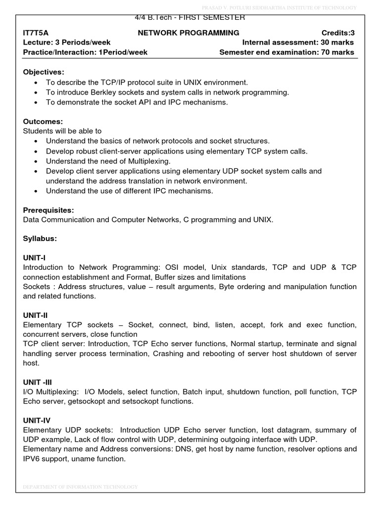 It7t5a PDF | PDF | Transmission Control Protocol | Network Socket