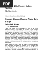 Manto - Open It (Khol Do) | PDF
